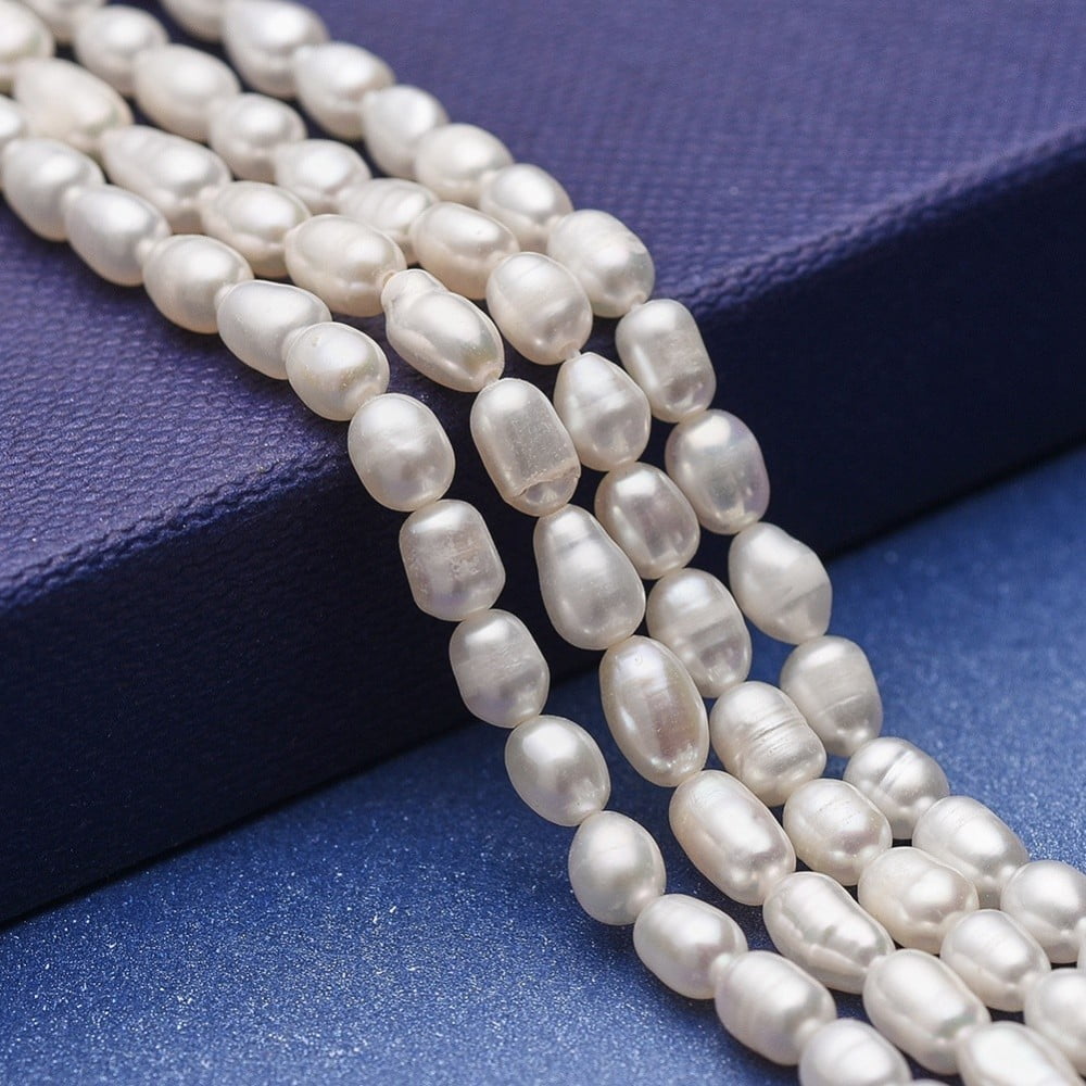1Strand Natural Cultured Freshwater Pearl Beads Strands Potato White 5 ...