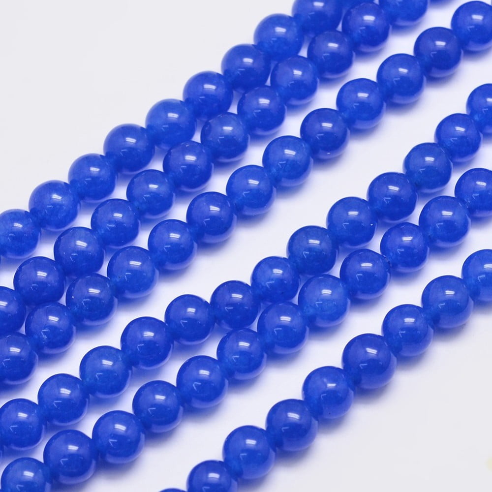 1Strand Natural & Dyed Malaysia Jade Bead Strands Round Blue 8mm Hole ...