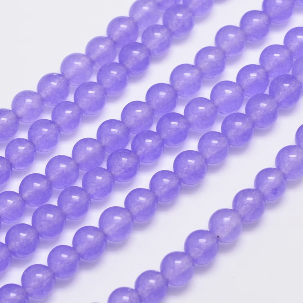 1Strand Natural & Dyed Malaysia Jade Bead Strands Round Medium Purple ...