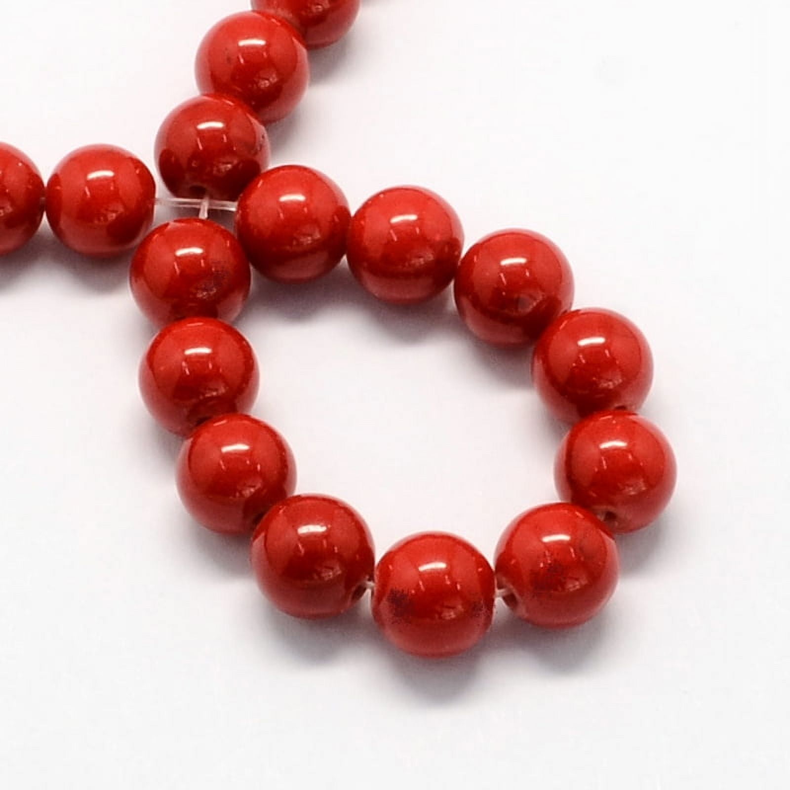 1Strand Natural Dyed Mashan Jade Gemstone Bead Strands Round Red 6mm ...
