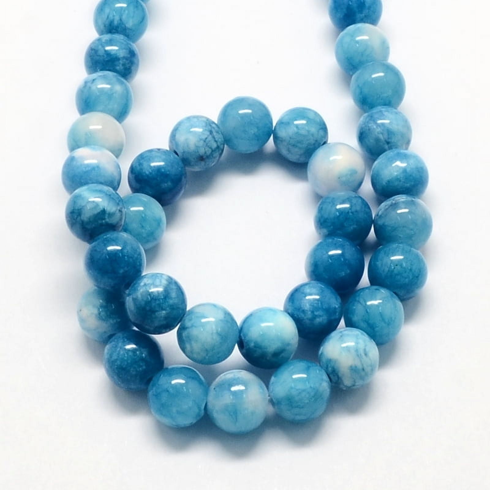 1Strand Natural Dyed Persian Jade Gemstone Bead Strands Round Dodger ...