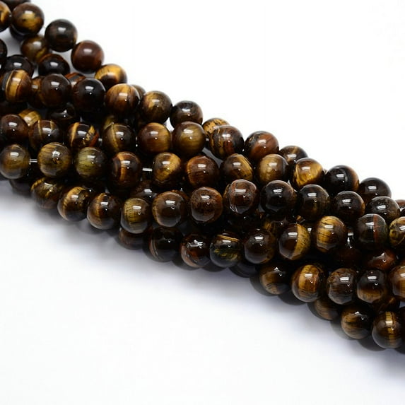1Strand Natural Grade AB Tiger Eye Round Beads Strands 8mm Hole: 1mm ...