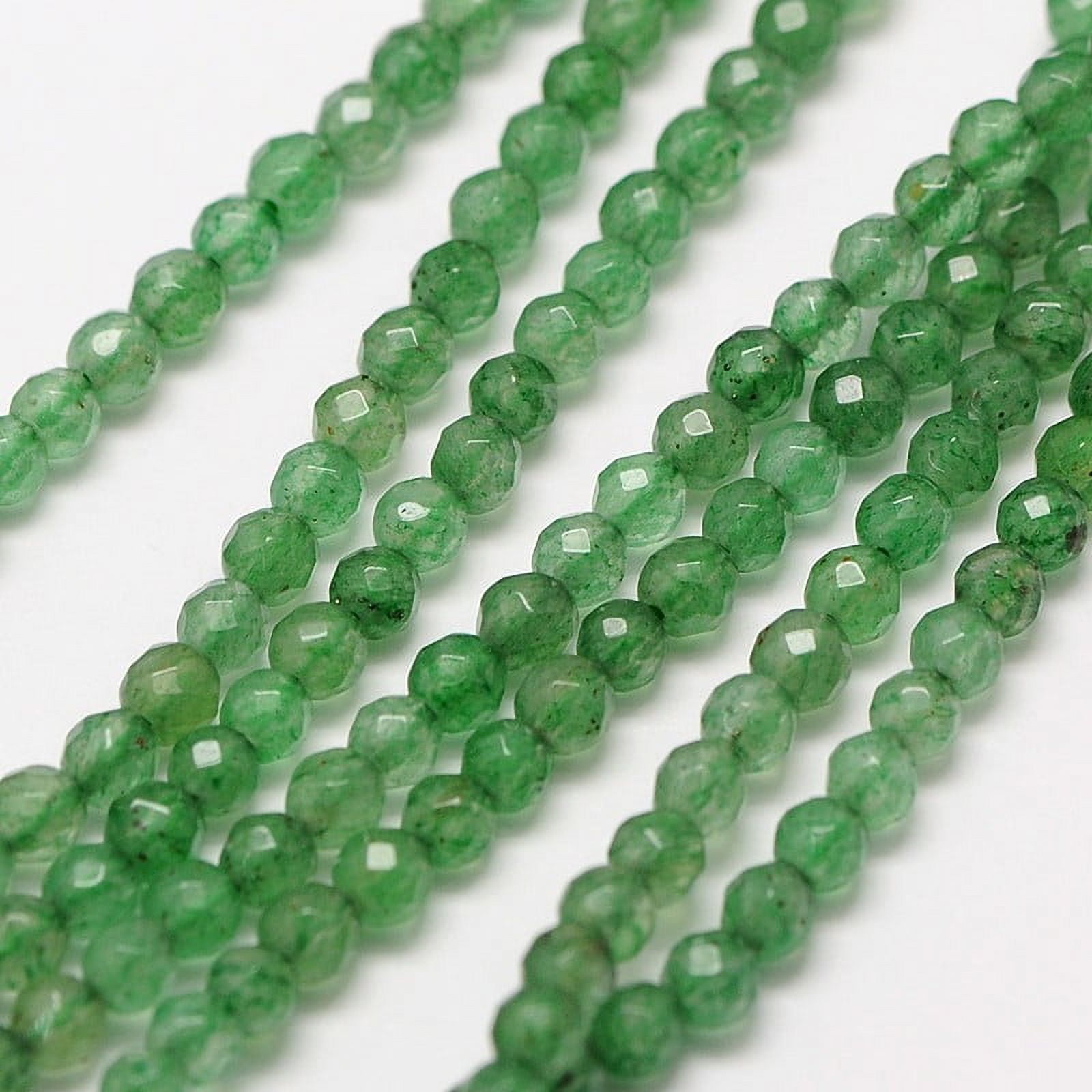 1Strand Natural Green Aventurinee Beads Strands Faceted Round 3mm Hole ...