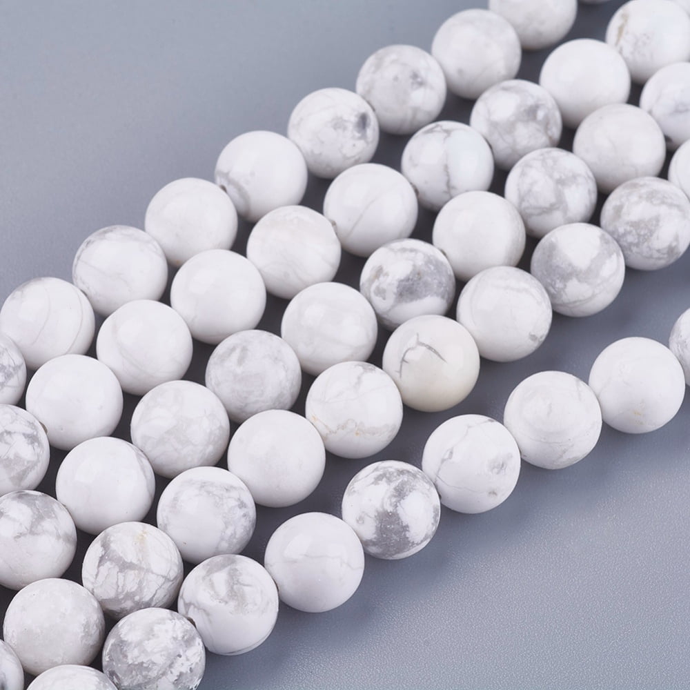 1Strand Natural Howlite Round Bead Strands 8mm Hole: 1mm about 47pcs ...