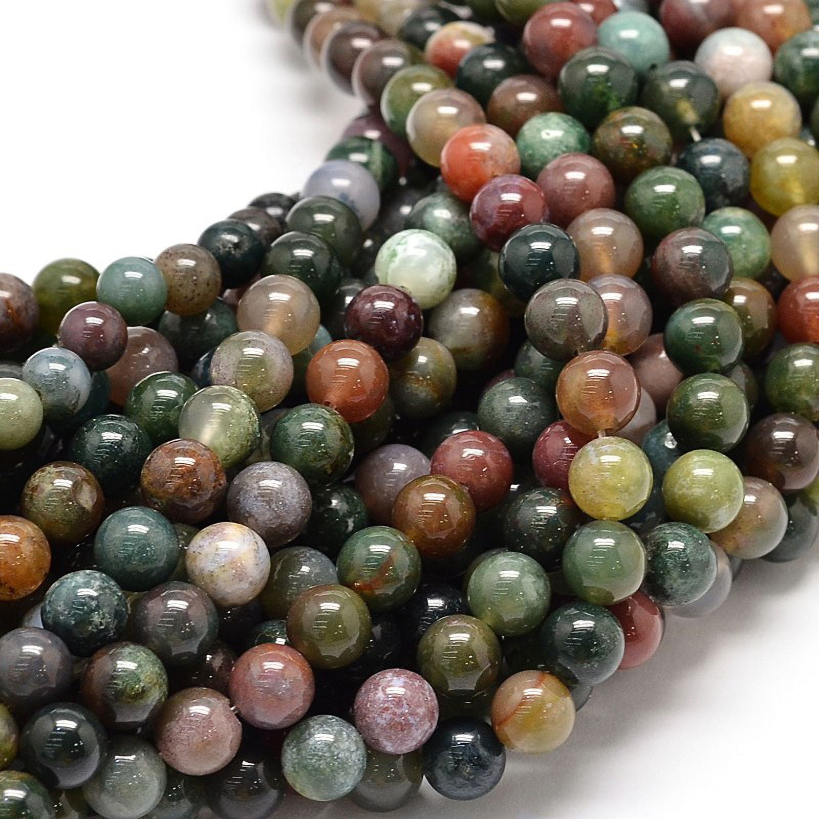 1Strand Natural Indian Agate Round Bead Strands 10mm Hole: 1mm 36~38pcs ...
