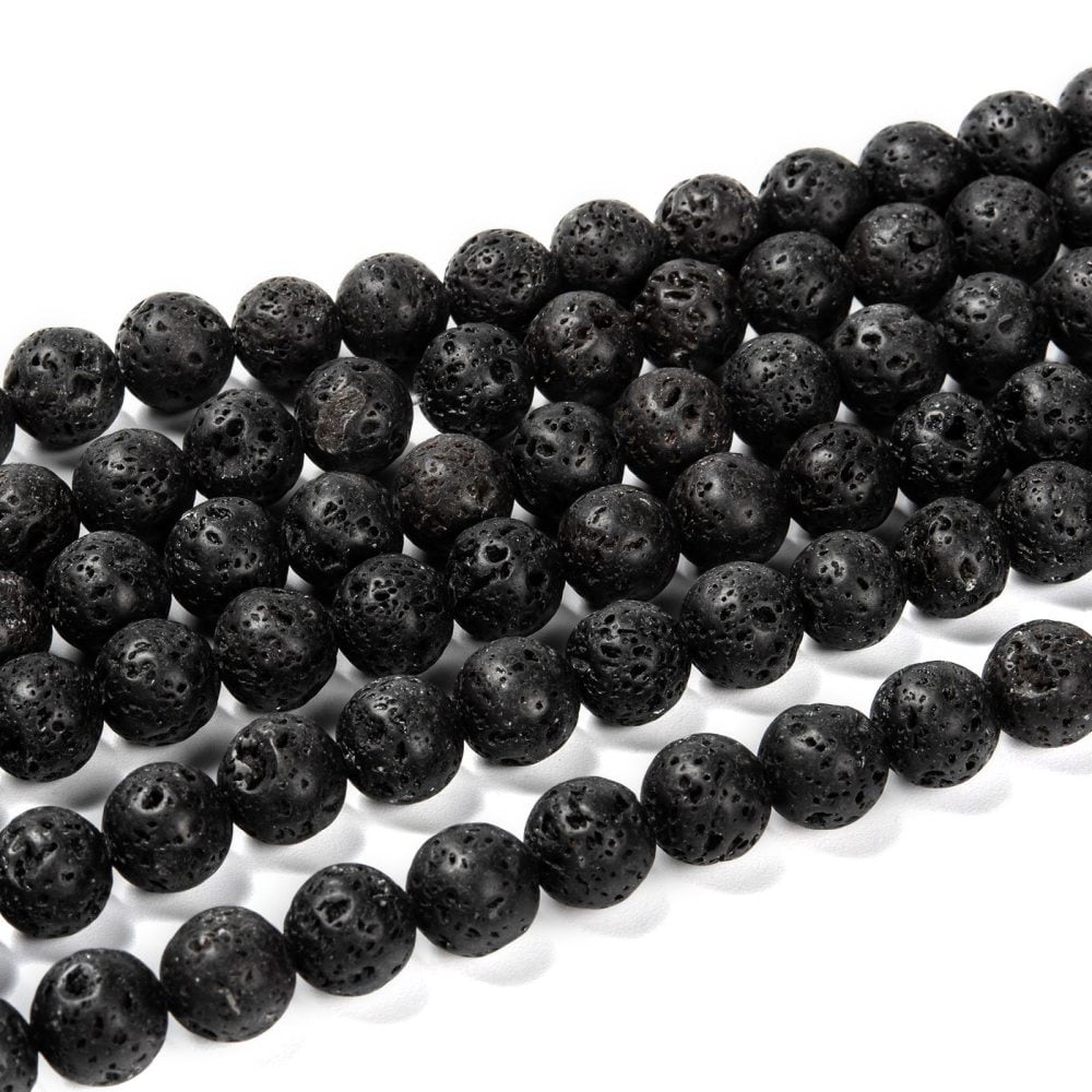 Natural Lava Rock Round Bead Strands 10mm Hole: 1mm about 40pcs/strand ...