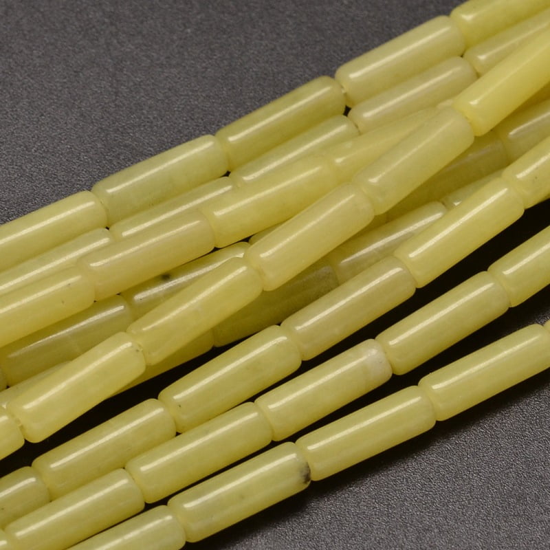 1Strand Natural Lemon Jade Column Beads Strands 13~14x4~5mm Hole: 1mm ...