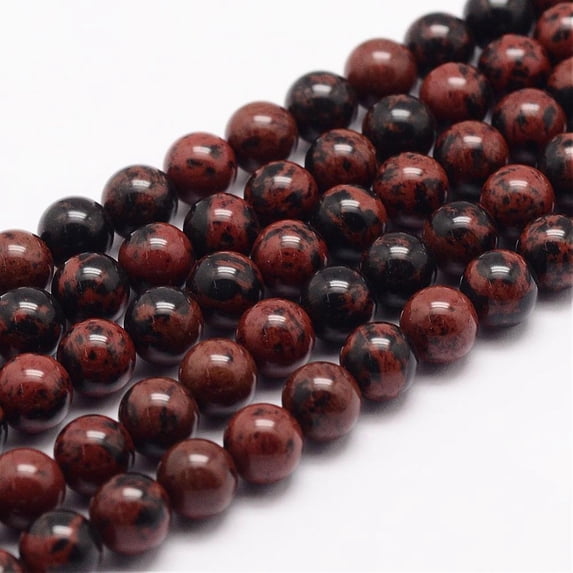 1Strand Natural Mahogany Obsidian Bead Strands Round 12mm Hole: 1mm ...