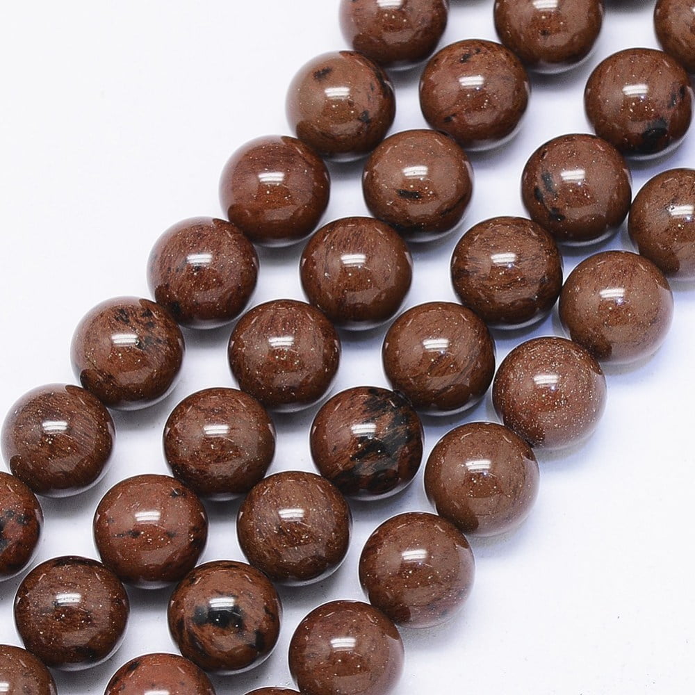 1Strand Natural Mahogany Obsidian Bead Strands Round 8mm Hole: 1mm ...