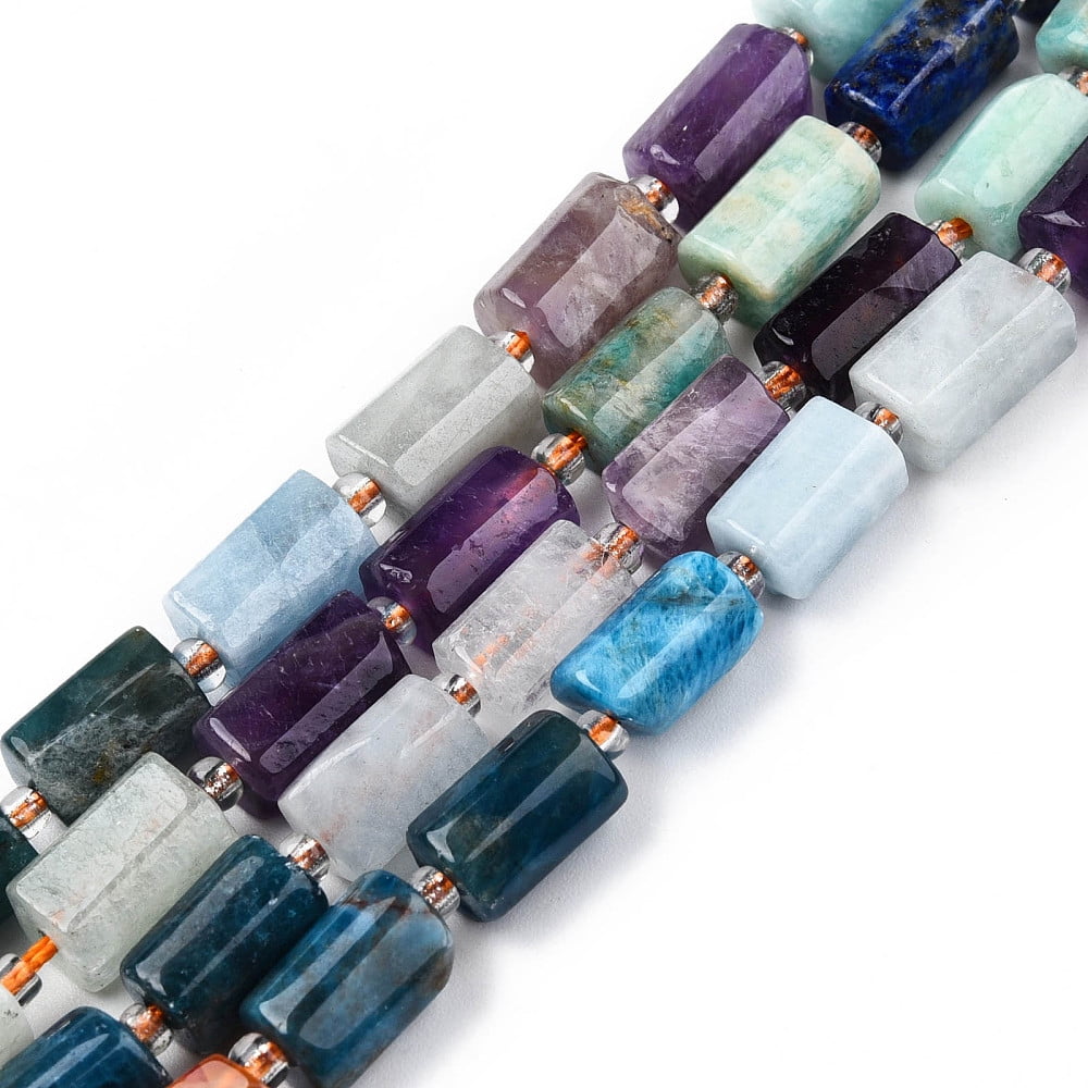 1Strand Natural Mixed Gemstone Beads Strands with Seed Beads Natural ...