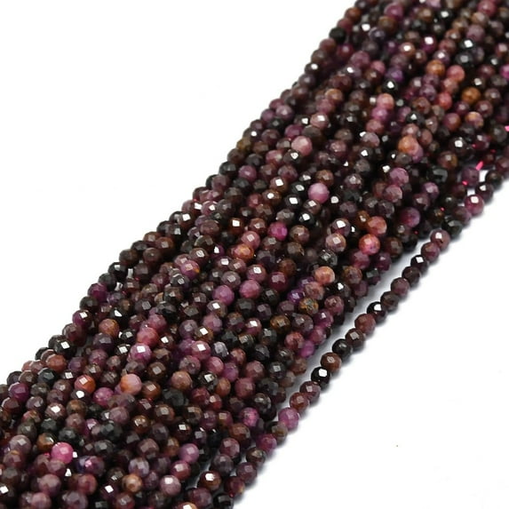 1Strand Natural Ruby Beads Strands Faceted Round 3mm Hole: 0.5mm about ...
