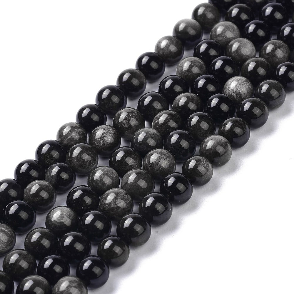 1Strand Natural Silver Obsidian Beads Strands Round 8.5mm Hole: 1.2mm ...