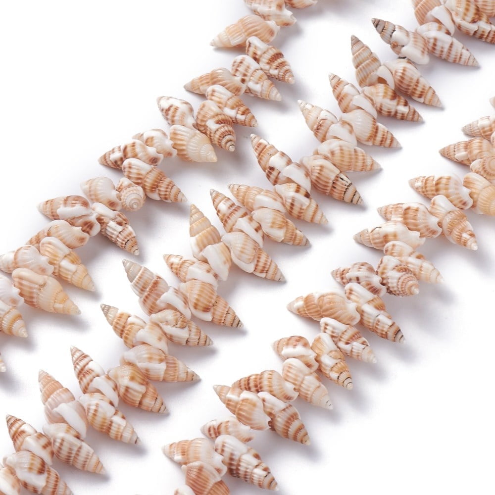 1Strand Natural Spiral Shell Beads Strands Wheat 14~20x7~10x6~8mm Hole: 1mm 15.35 inch(39cm ...