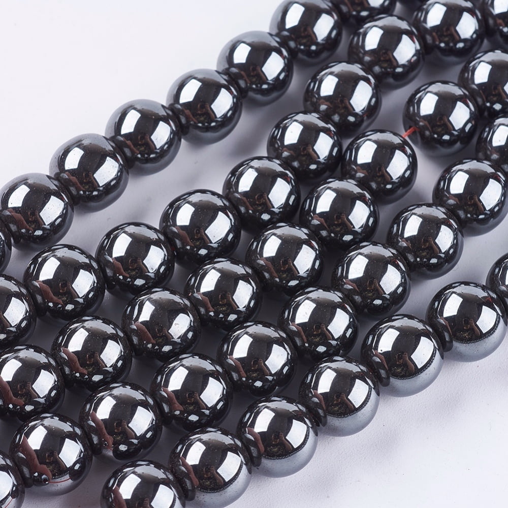 1Strand Non-Magnetic Synthetic Hematite Beads Strands Round 10mm Hole ...