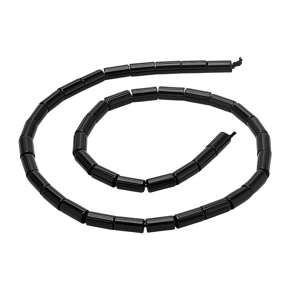 1Strand Opaque Glass Beads Strands Column Black 9.5x5mm Hole: 0.7mm ...