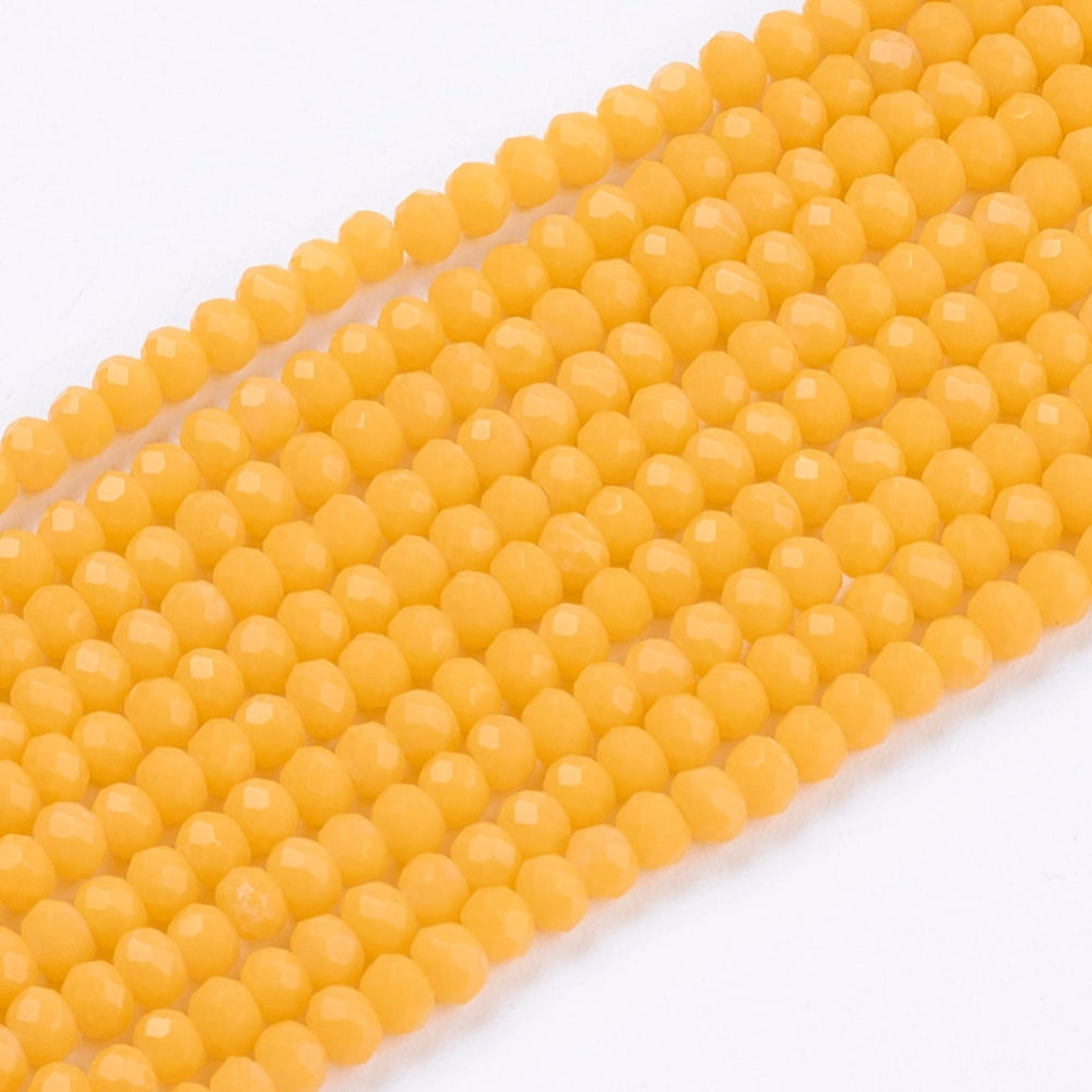 1Strand Opaque Solid Color Glass Bead Strands Imitation Jade Orange ...