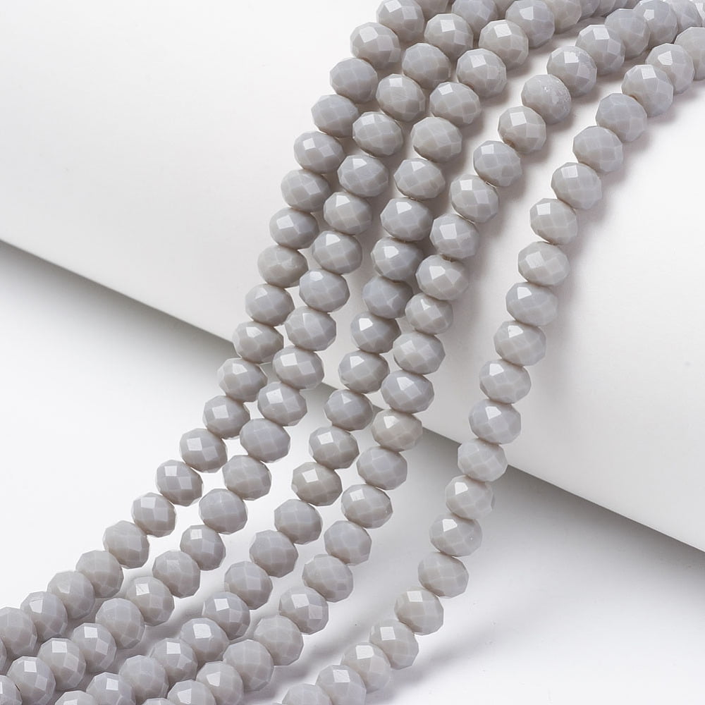 1Strand Opaque Solid Color Glass Beads Strands Faceted Rondelle Dark ...