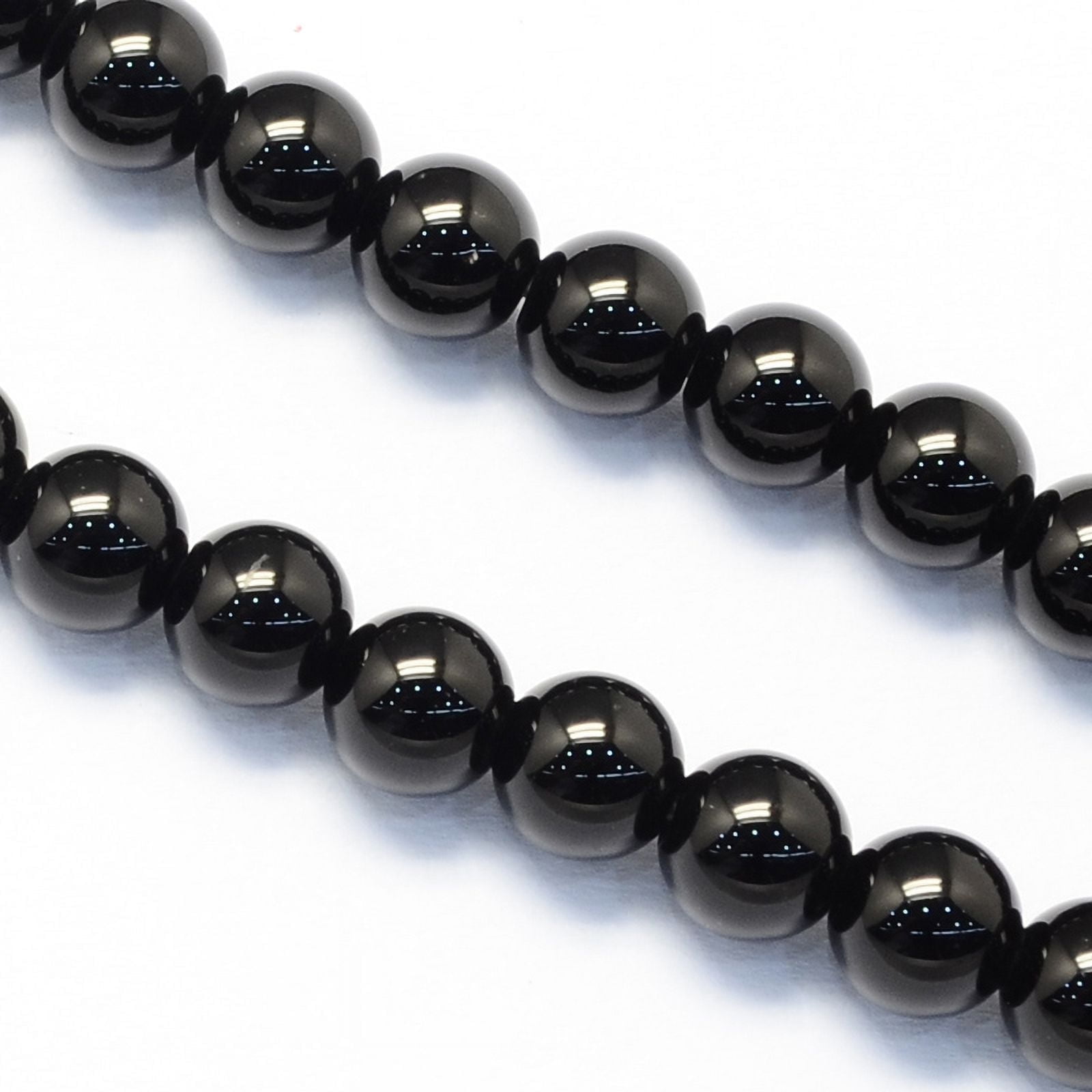 1Strand Round Natural Black Onyx Stone Beads Strands 6mm Hole: 1mm ...