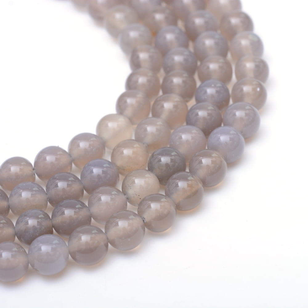1Strand Round Natural Grey Agate Bead Strands Grade A 6mm Hole: 1mm ...