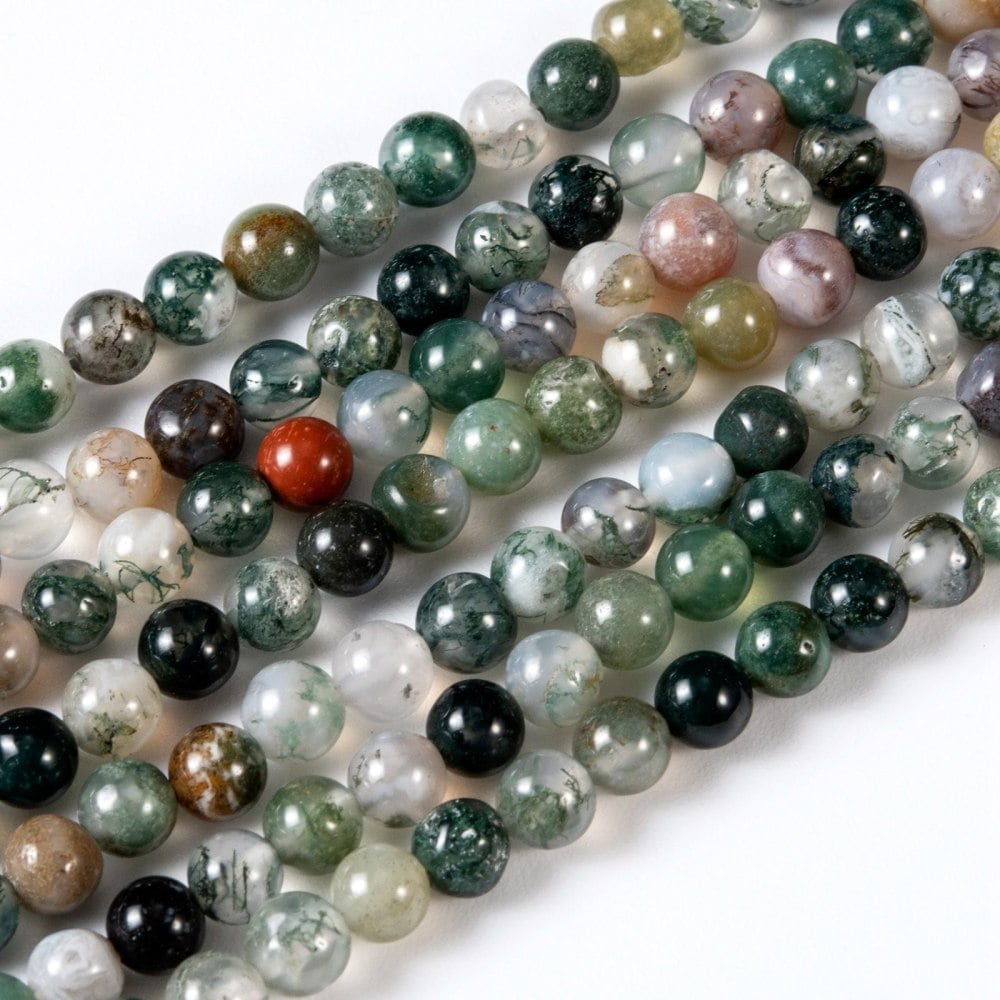 1Strand Round Natural Indian Agate Beads Strands 6mm Hole: 1.5mm about ...