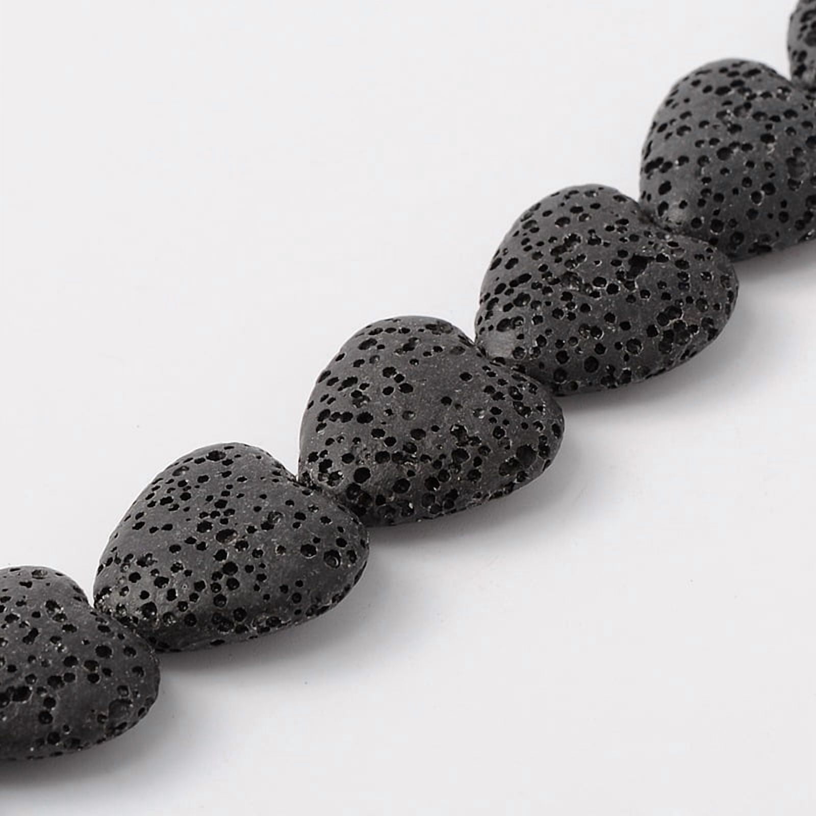 1Strand Synthetic Lava Rock Bead Strands Heart Dyed Black 20x20x7mm ...