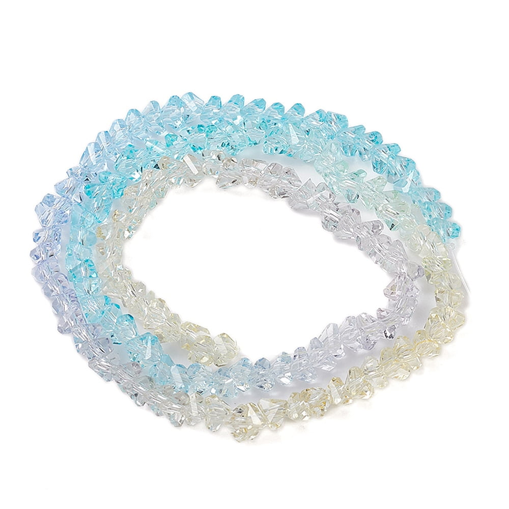 1Strand Transparent Baking Paint Glass Bead Strands Segmented Multi ...