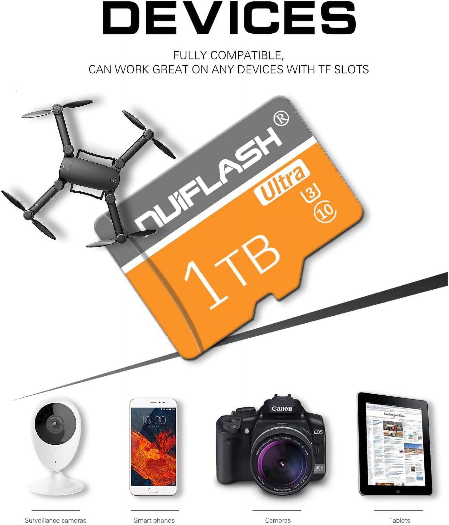 1TB Micro SD Card with Sd Card Adapter Class 10 Memory Card 1TB Fast Speed TF Card for Android ...