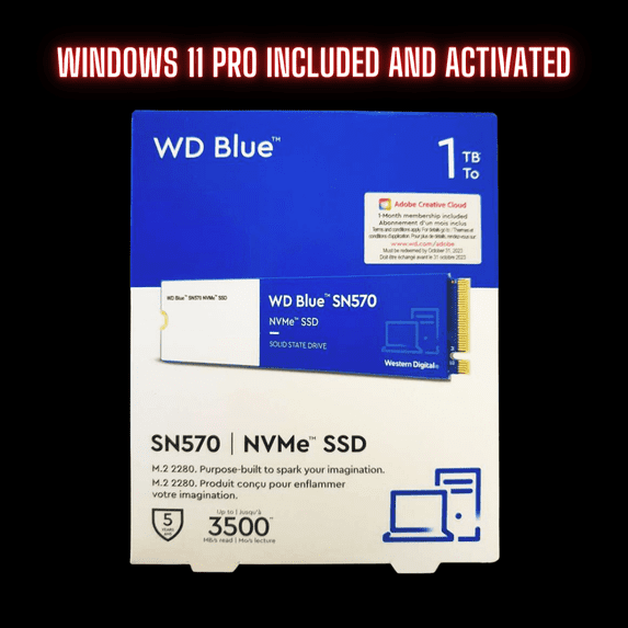 1TB SN570 M.2 SSD With Windows 11 Pro Pre Installed and Activated ...
