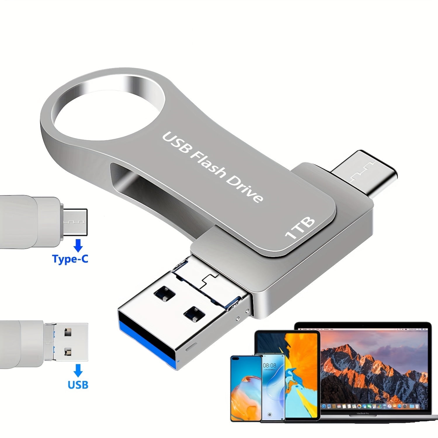 1TB Flash Drive USB C Ultra 3.0 Type C Memory Stick 2 in 1 Dual Thumb ...