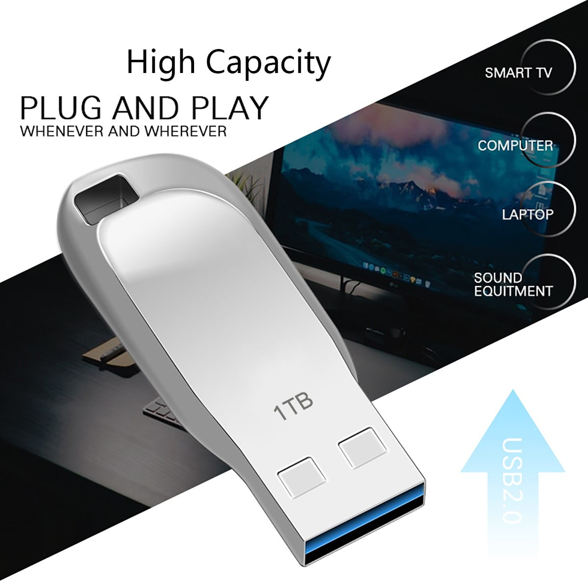 1TB Waterproof USB Flash Drive Durable,Memory Stick with High-Speed ...