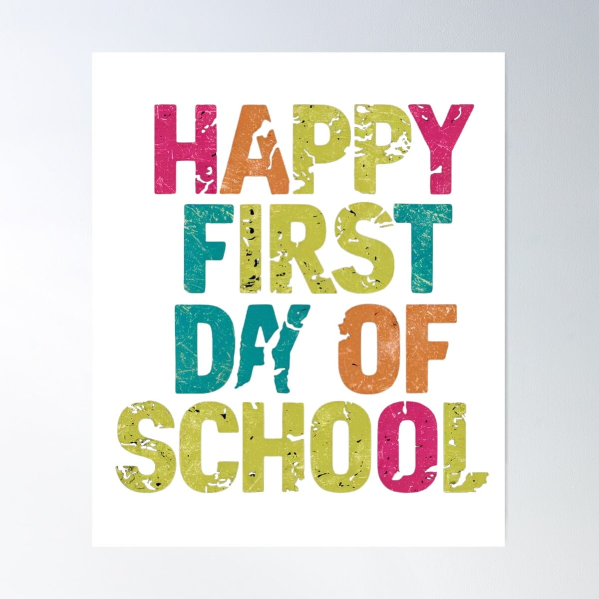 1Th Grade Happy First Day Of School Poster Wall Art, Modern Wall Decor ...