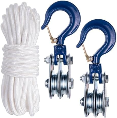 1Ton Double Pulley Block, Heavy Duty Pulley System, Lifting Block Hoist ...