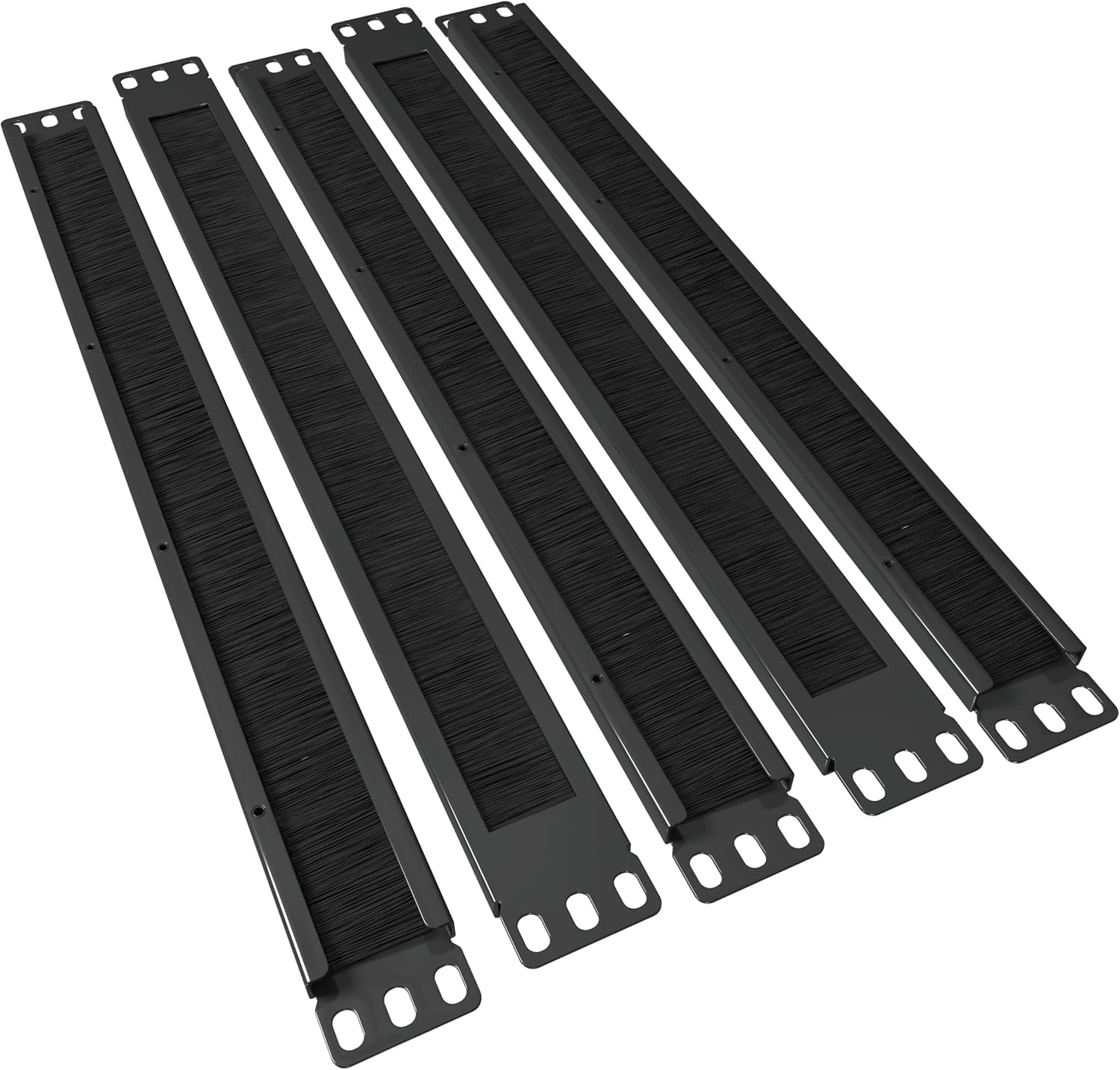 1U Brush Panel (5 Pack) 19 Inch Rackmount Strip Cable Management Spacer ...