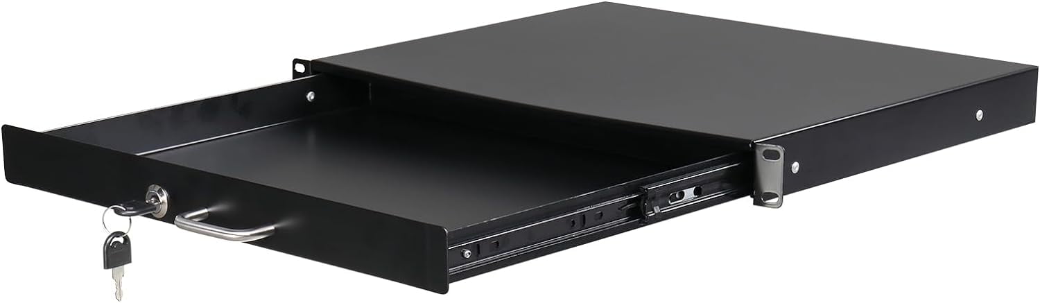 1U Rack Drawer DJ Locking Drawer with Key with Durable Material, Safety ...