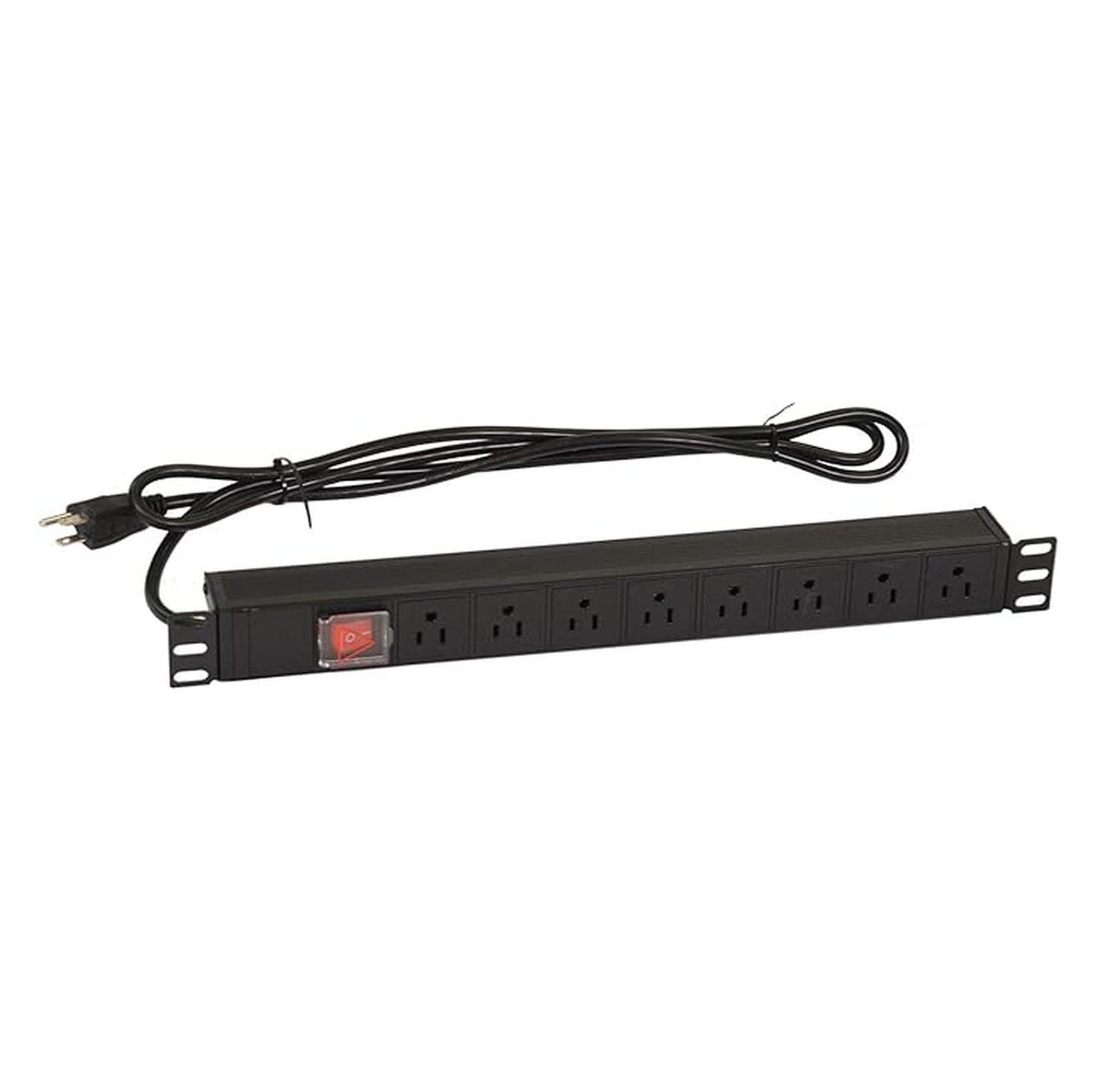 1U Rack Mount Server Network PDU Power Strip, 8 Right Angle Outlets ...
