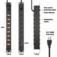 1U Rack Mount Surge Protection, 8 Outlet PDU Power Strip, Metal ...