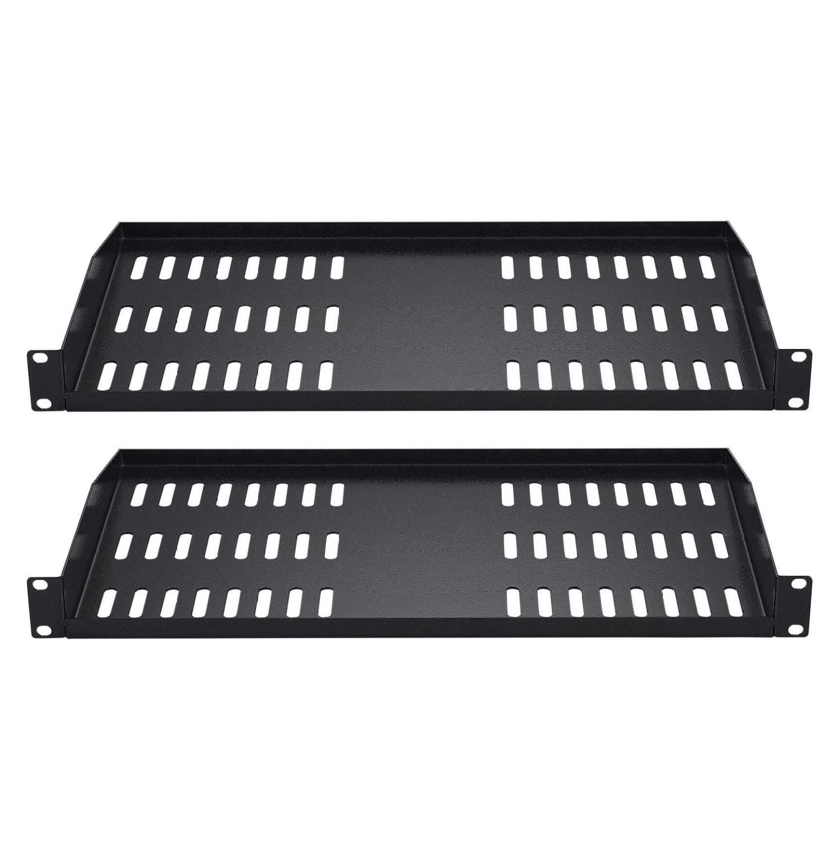 1U Server Rack Shelf 2 Pack, 10" Depth Vented Rackmount Shelf Tray ...