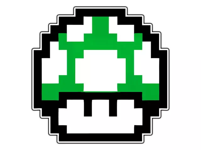 1Up Power Up Pixel Waterproof Sticker Phone Decal Water Bottle Stickers ...