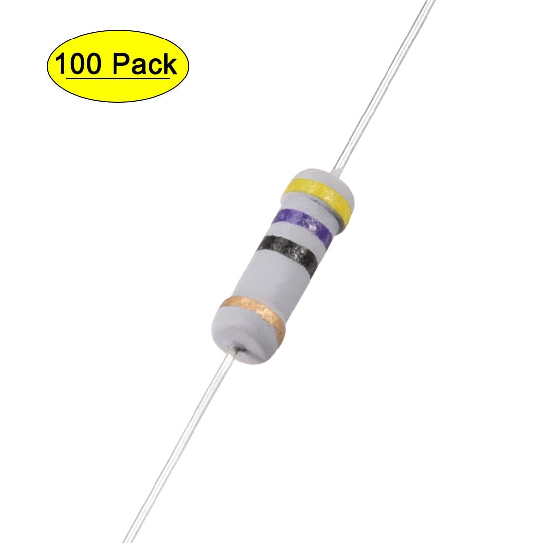 1W 47 Ohm Carbon Film Resistor 5% Tolerance 4 Color Bands Fixed ...