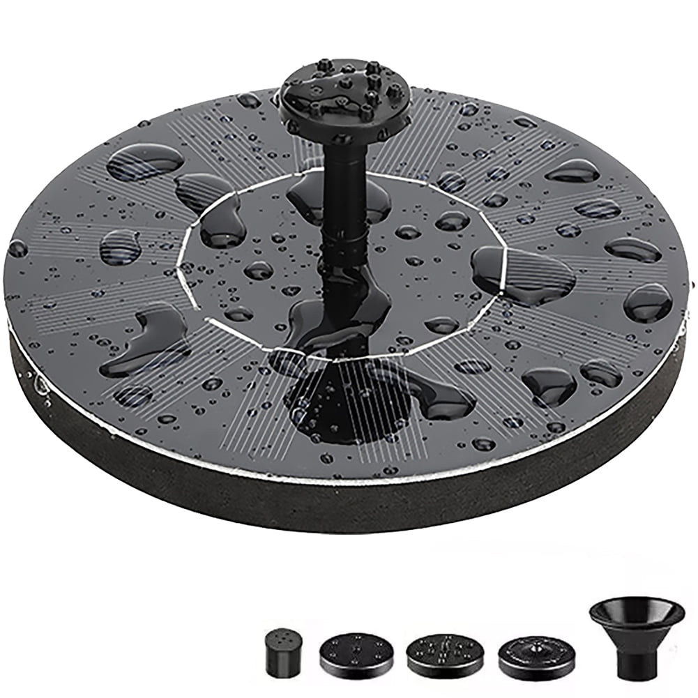 1W Solar Fountain Pump Lift 35-50CM Free Standing Floating Birdbath ...