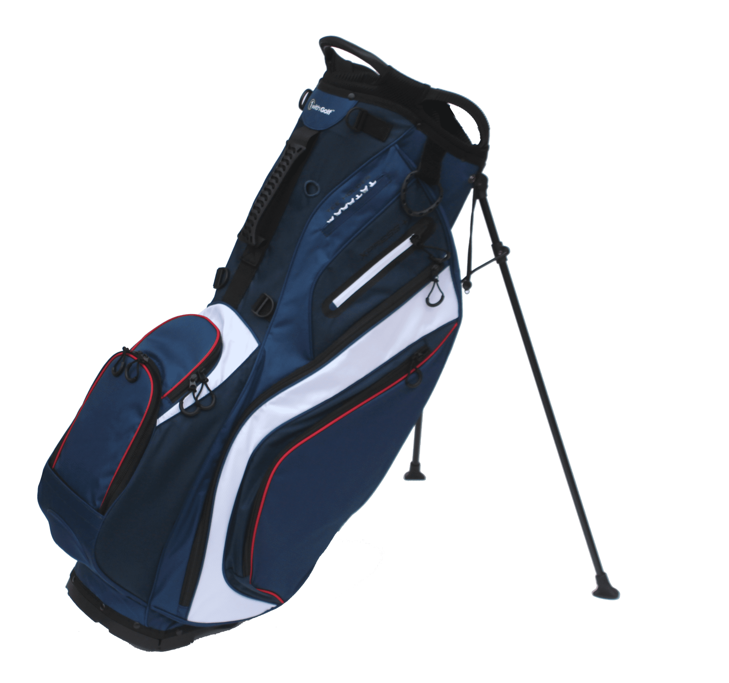 One With Golf Xpress Plus Navy Red White Stand Golf Bag - Walmart.com