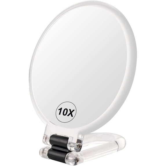 1X/10X Magnifying Handheld Mirror Double Sided, Foldable Travel Makeup ...