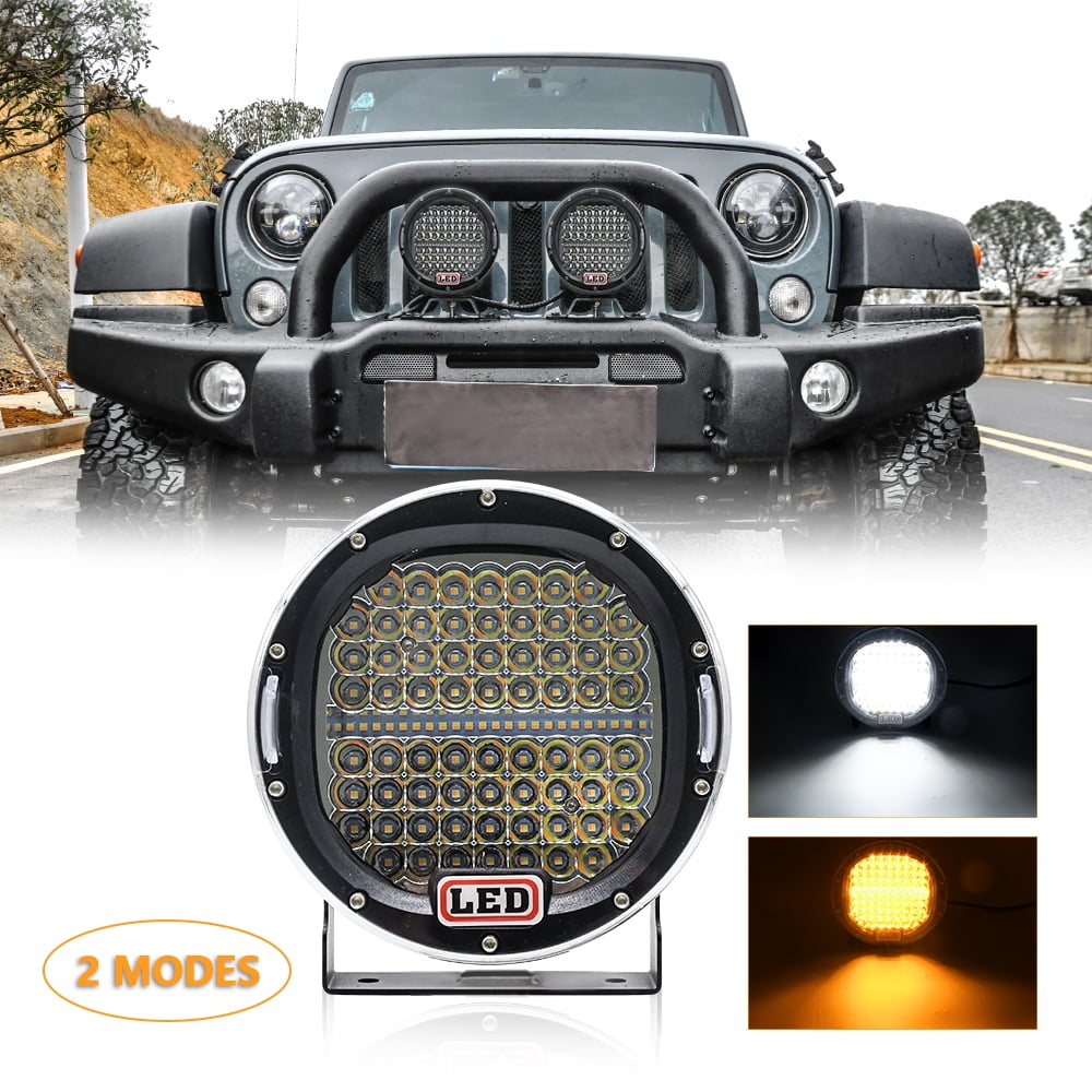 1X 12V 24V 7 Inch Round LED Car Work Light Dual Color Spotlight ...
