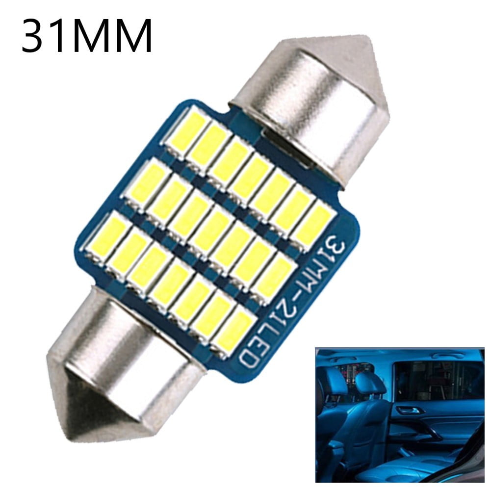1X 31Mm 21Smd Car Led Roof Reading Light Double Tip Decoding License ...