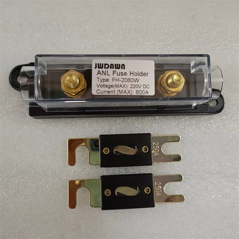 1X ANL Fuse Holder Block + 2X 225A 225 Amp ANL Fuse Golf Cart Stud Bolt ...