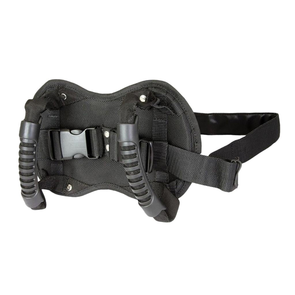 1X Black Motorcycle Passenger Belt Rear Seat Grab Grip Handle Belly ...