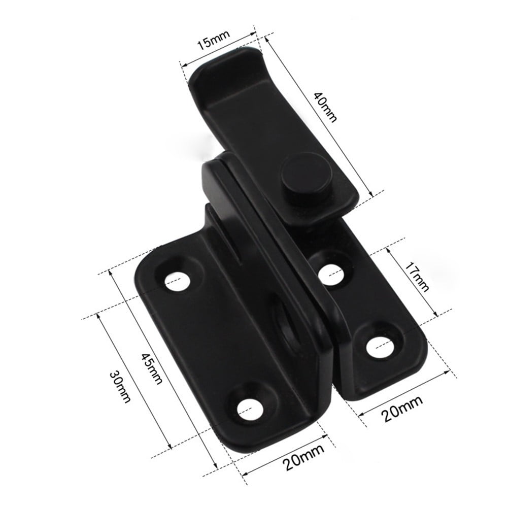 1X Black Stainless Steel Bar Latch Safety Door Lock Latches Door Latch ...