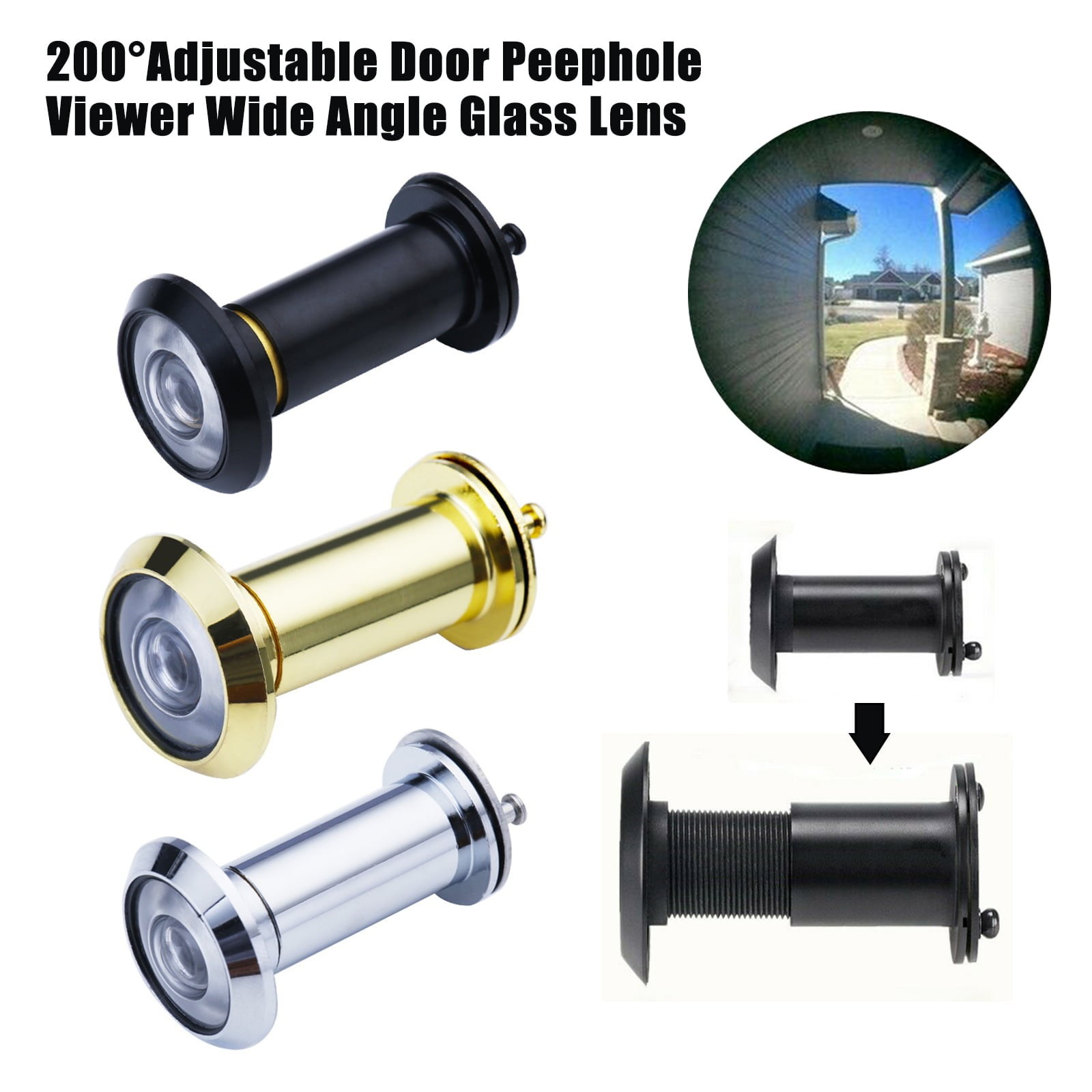 1X Cat-Eye Door Mirror Clearance! Home Optical Glass 220 Wide Angle ...