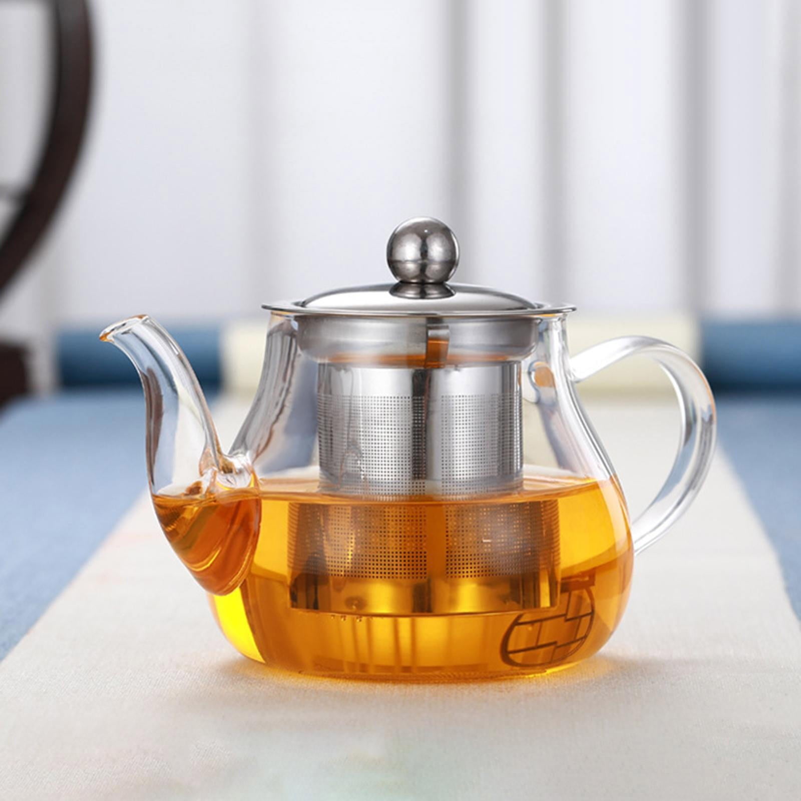 1X Clear Glass Teapot Clearance! Clear Glass Tea Kettle with Strainer ...