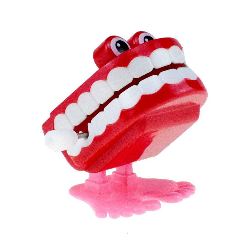 1X Family Mini Wind up Chattering Teeth Toys Funny Walking Teeth Toy ...